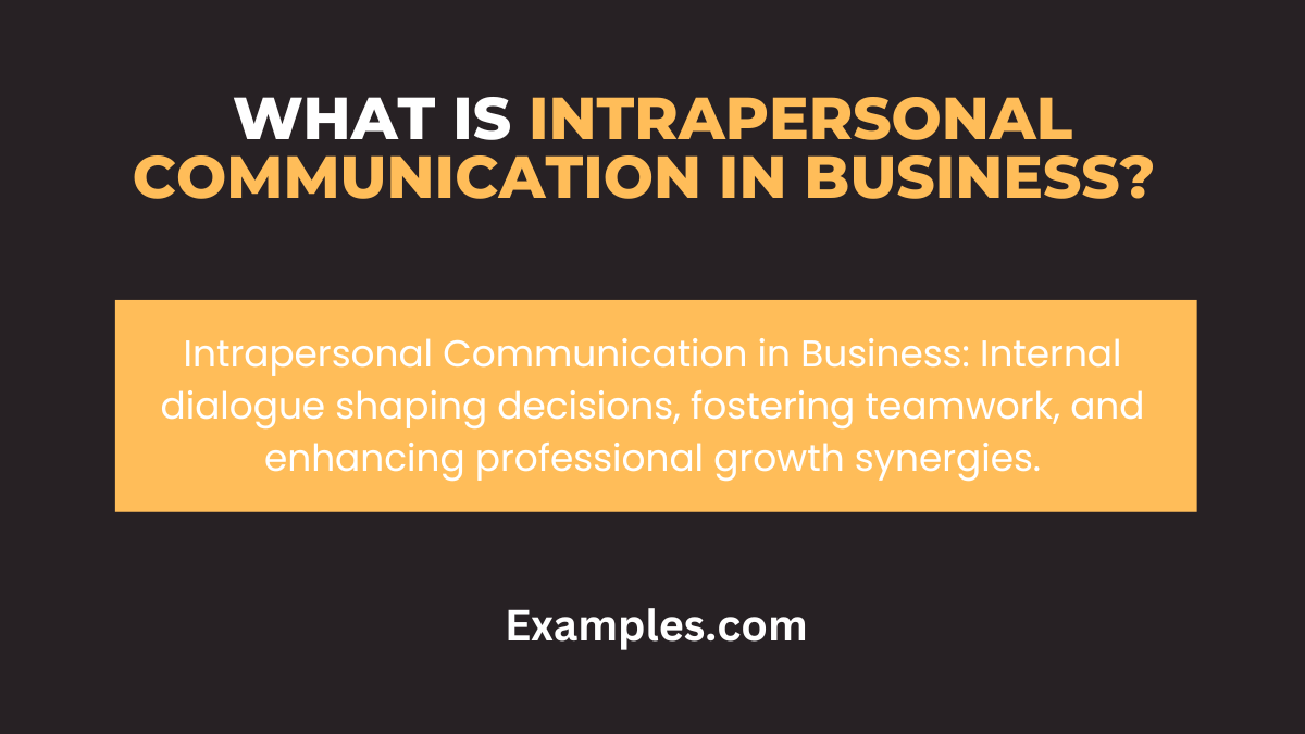 Intrapersonal Communication in Business - 19+ Examples