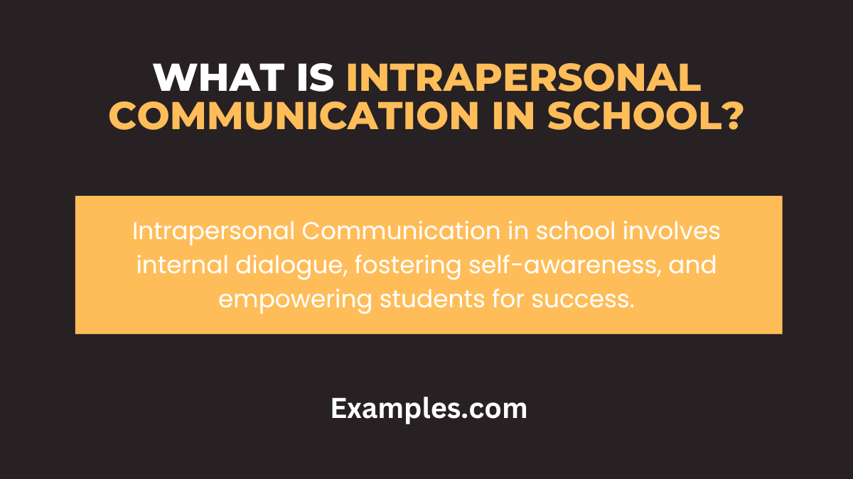 Intrapersonal Communication in School - 19+ Examples