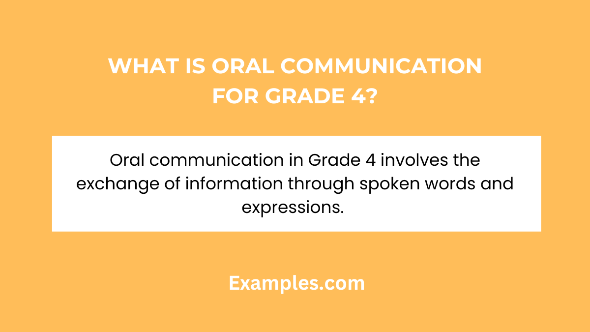 Oral Communication for Grade 4 - 29+ Examples