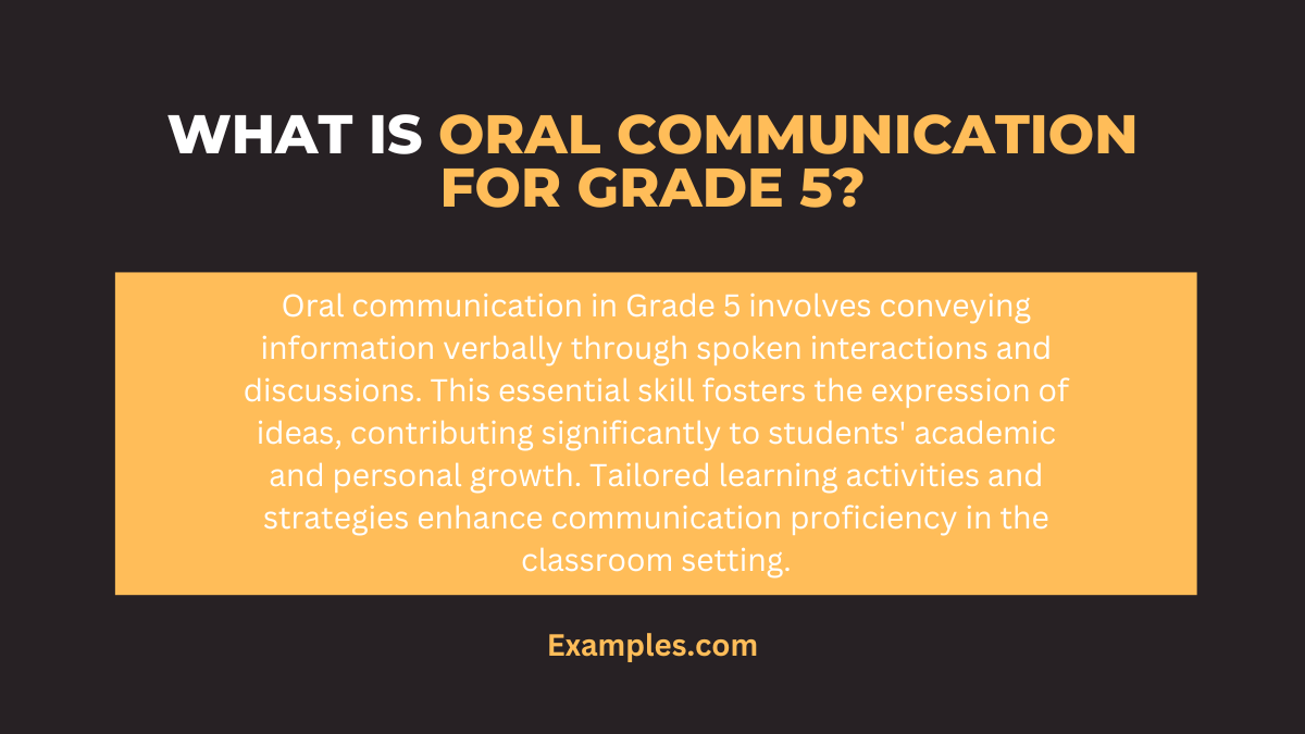 Oral Communication for Grade 5 - 29+ Examples, How to Improve