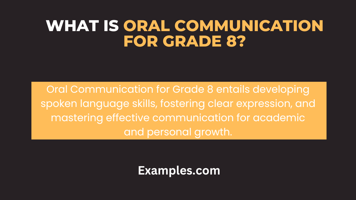 Oral Communication for Grade 8 - 29+ Examples