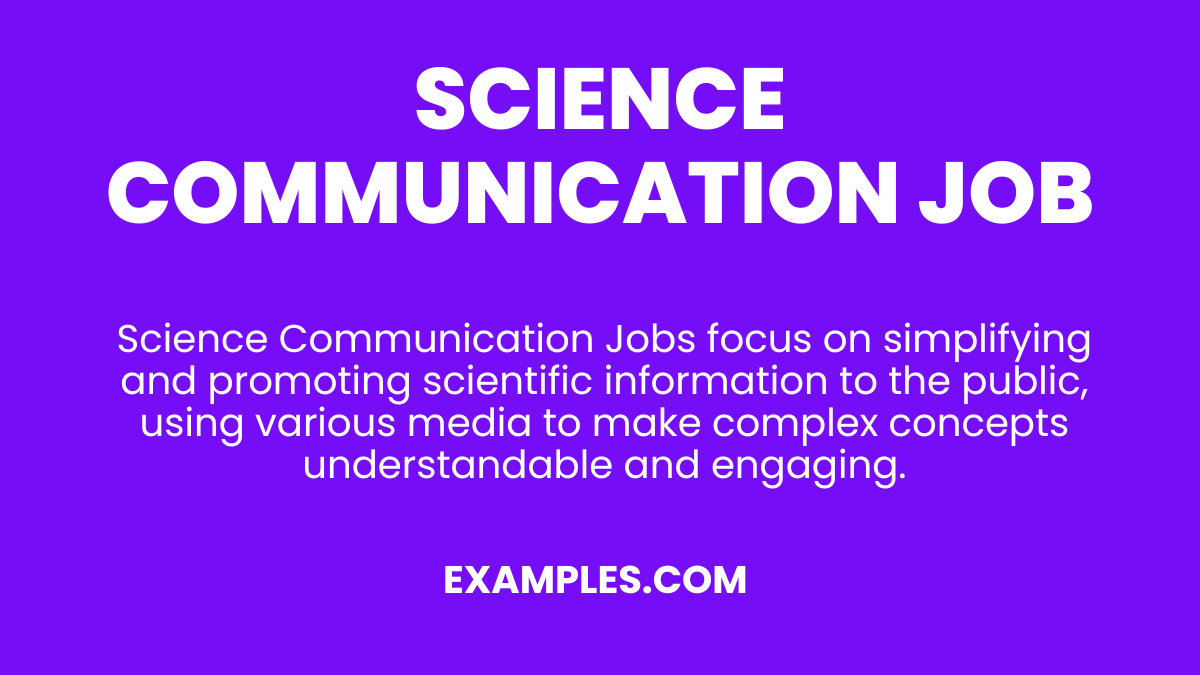 Science Communication Jobs - 9+ Examples