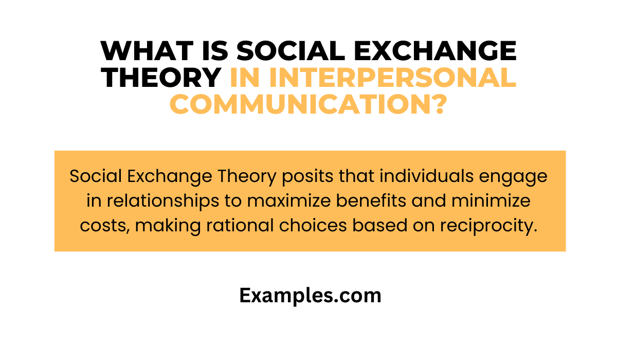Social Exchange Theory in Interpersonal Communication - 19+ Examples