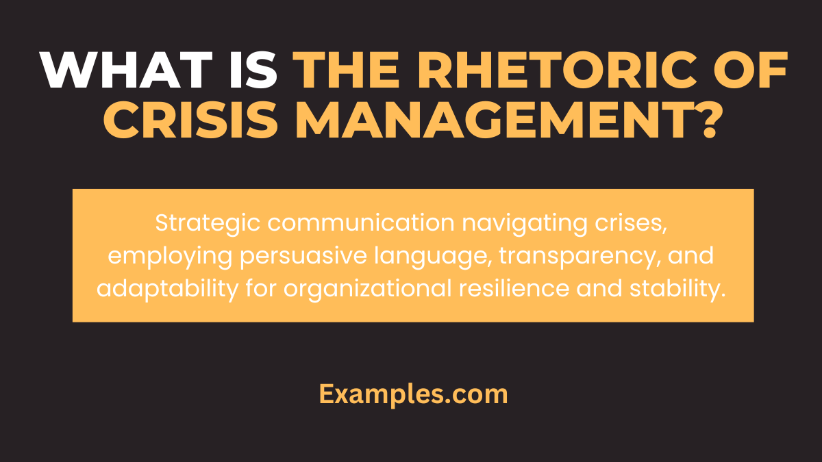 The Rhetoric of Crisis Management: Examples, PDF