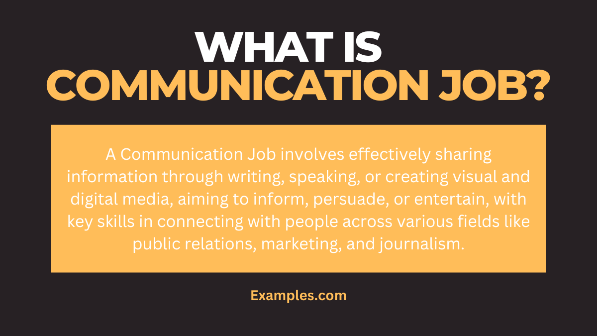 Communication Jobs - 9+ Examples