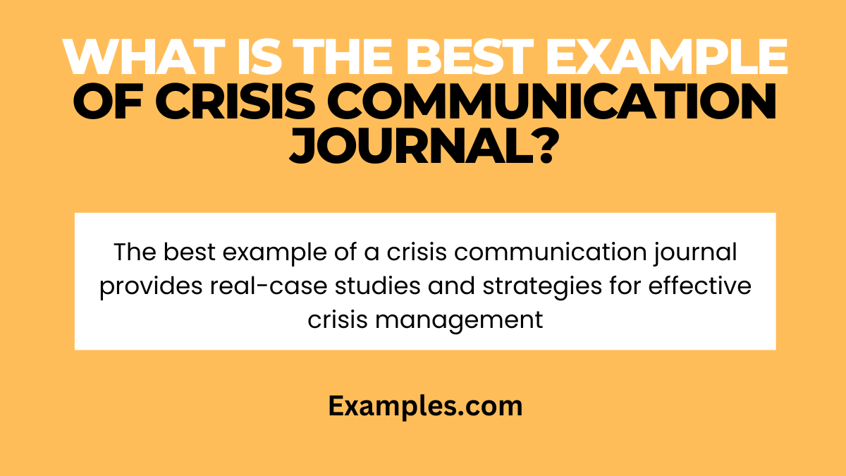 Crisis Communication Journal - 19+ Examples