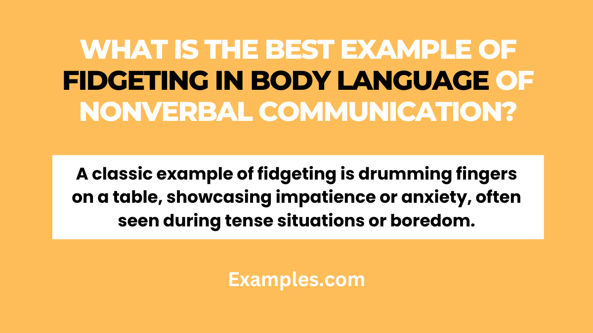 Fidgeting in Body Language of Nonverbal Communication, Examples, PDF