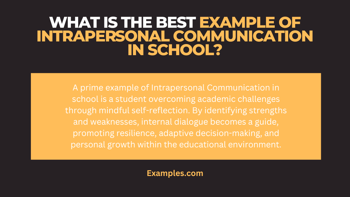 Intrapersonal Communication in School - 19+ Examples