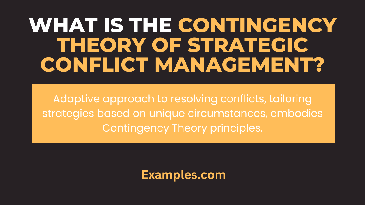 Contingency Theory of Strategic Conflict Management - 19+ Examples