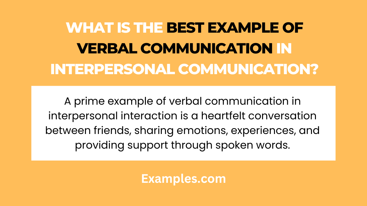 Verbal Communication in Interpersonal Communication - Examples