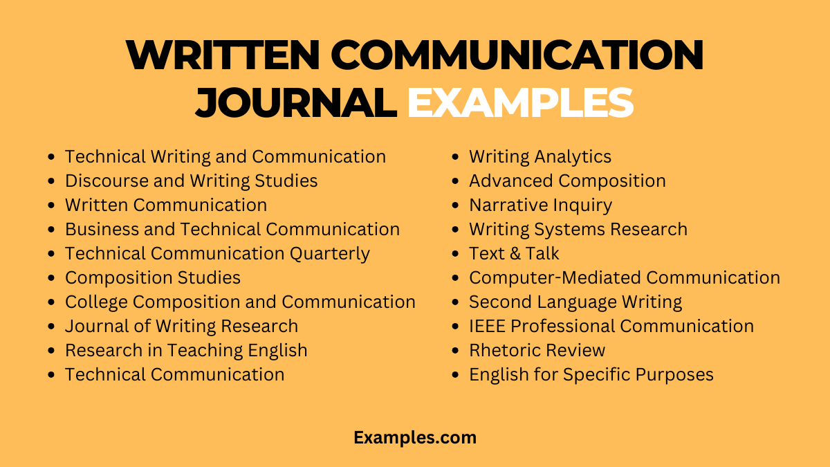 Written Communication Journal - 19+ Examples