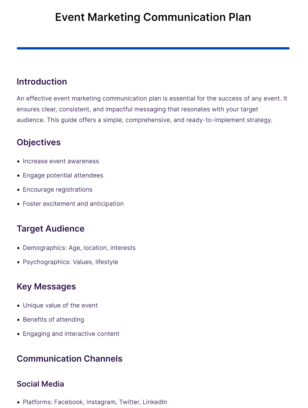 Event Communication Plan - 6+ Examples, How to Create