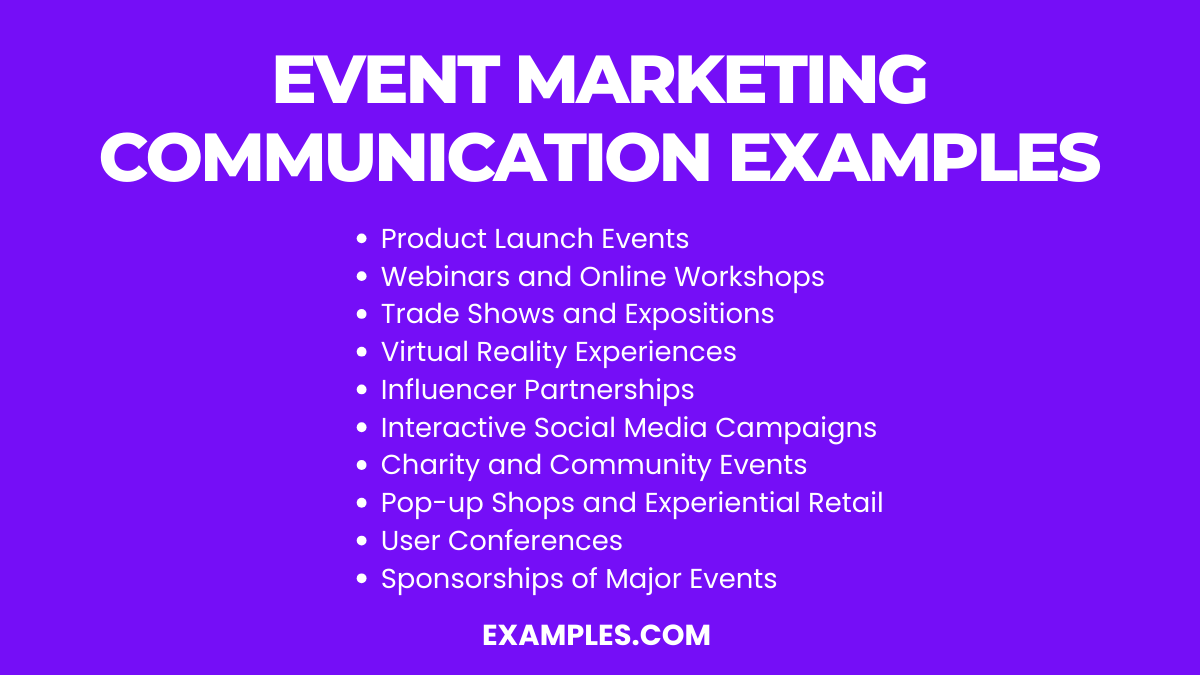 Event Marketing Communication Examples: Pdf