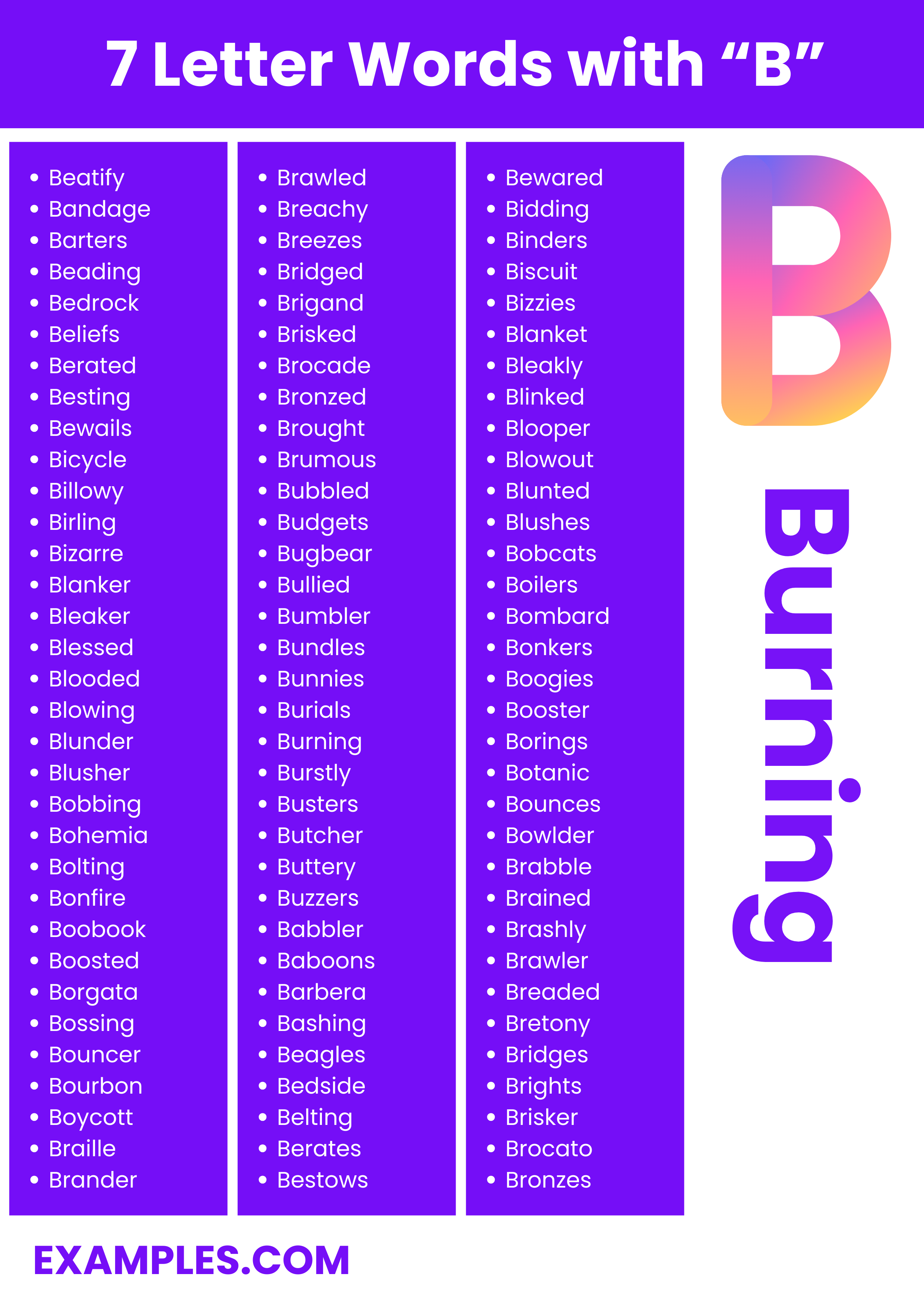 450 7 Letter Words With B List Meaning PDF 450 7 Letter Words With B List Meaning PDF