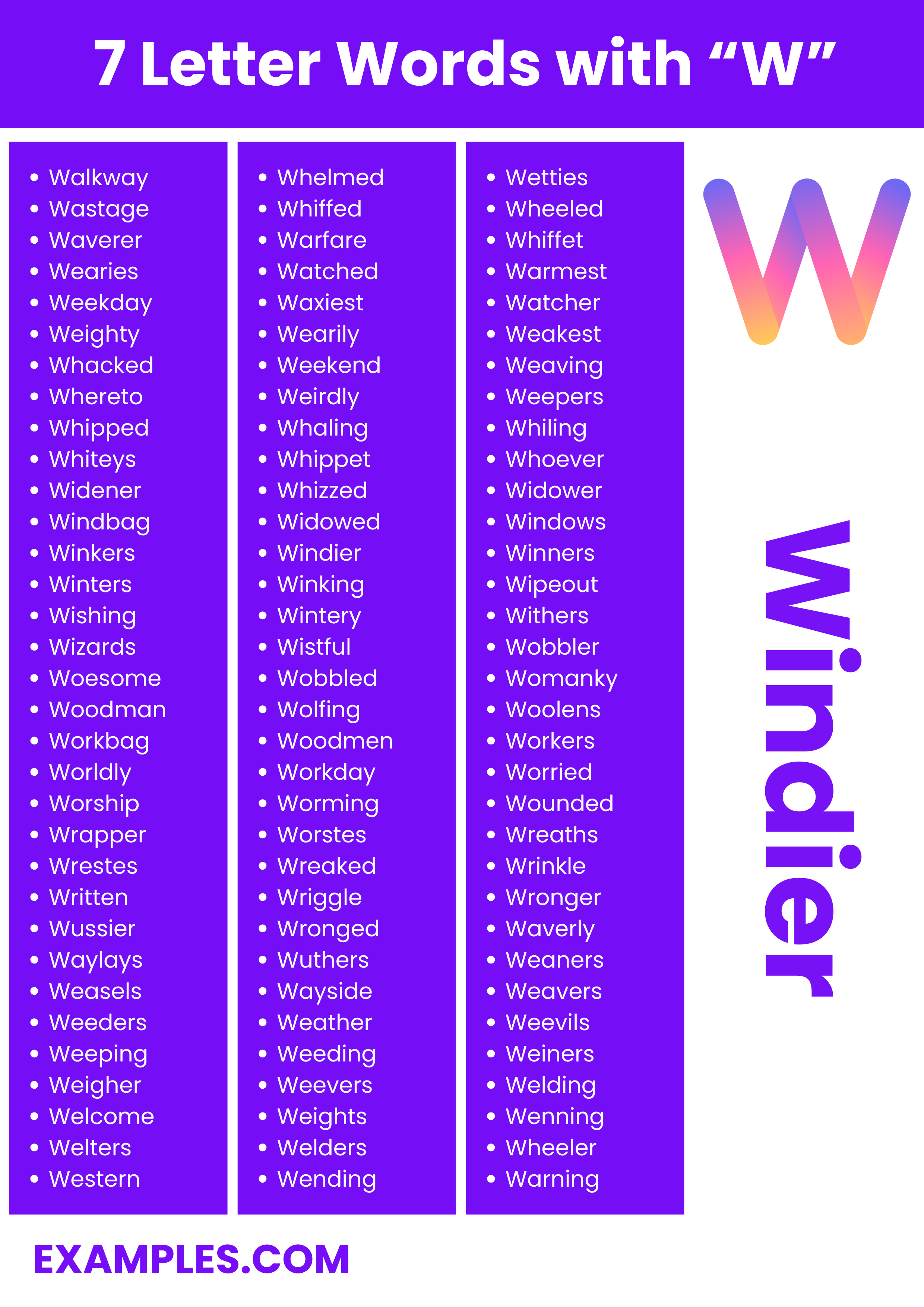 450 7 Letter Words With W Meaning PDF 450 7 Letter Words With W Meaning PDF