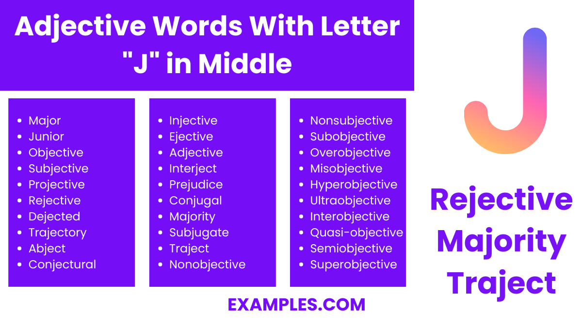 450+ Words With Letter J in Middle - Meaning, PDF