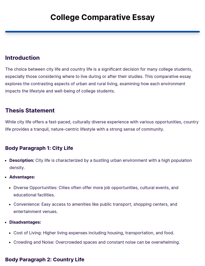 College Comparative Essay Example Edit Download College Comparative Essay Example Edit Download
