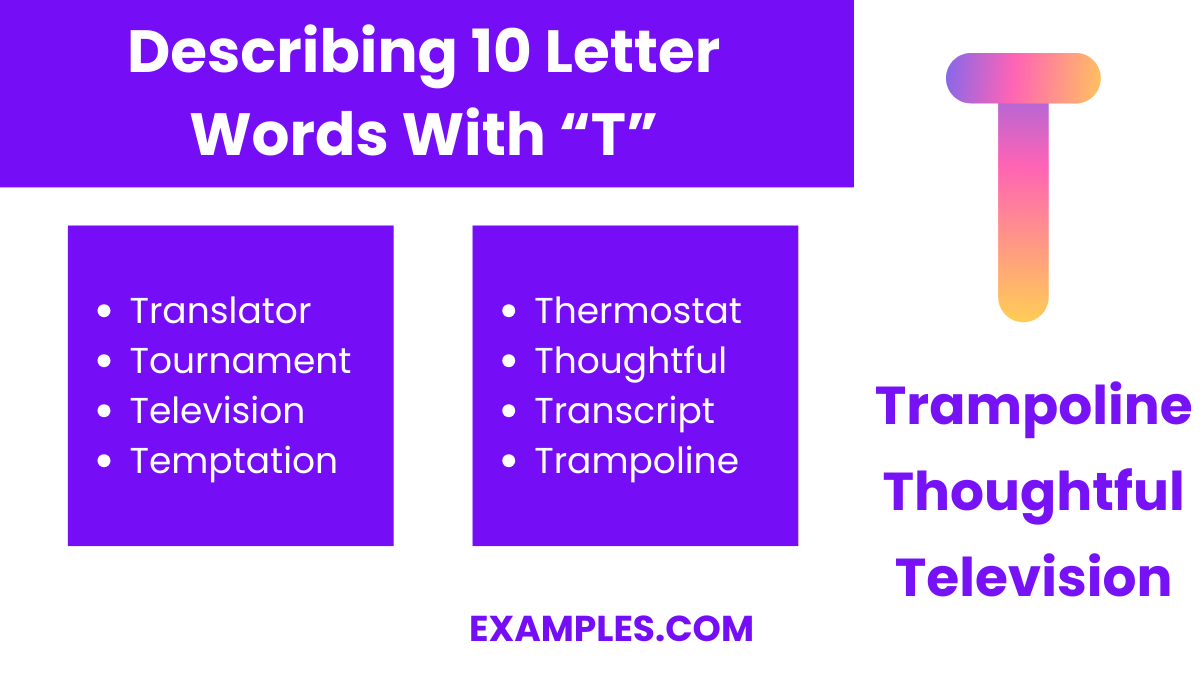 450+ 10 Letter Words With T, Meaning, PDF