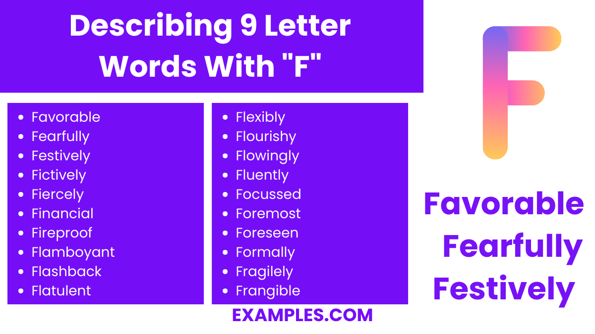 9 Letter words with F:Meaning, PDF