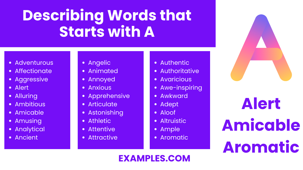 Words Starting with A - 12+ Examples