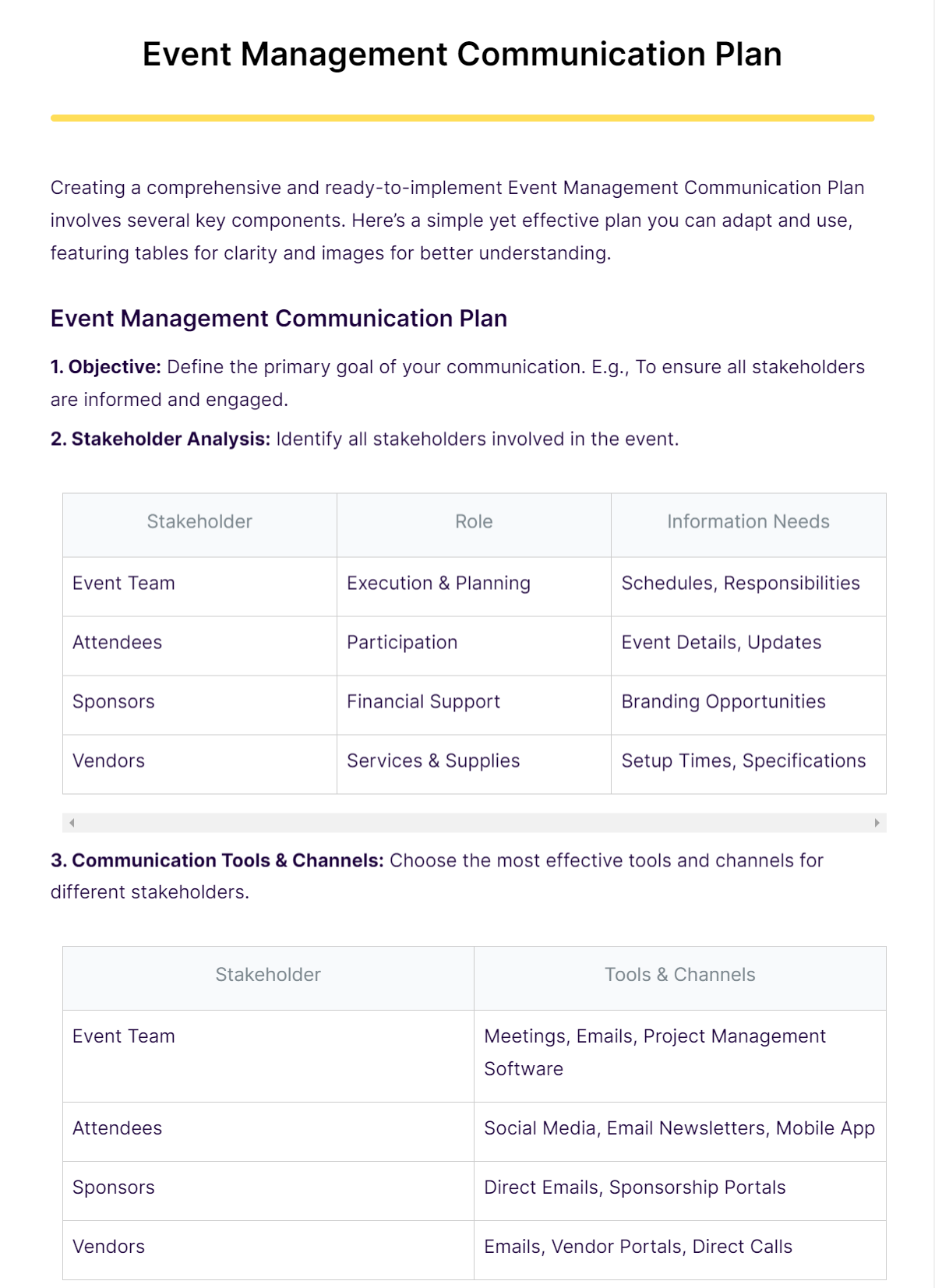 Event Communication Plan - 6+ Examples, How to Create