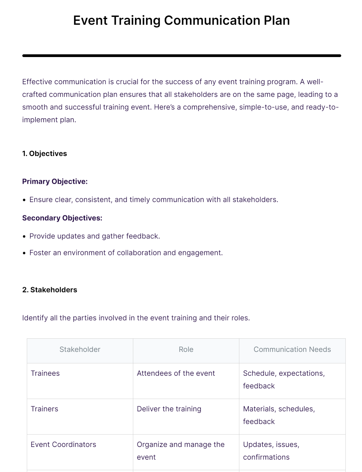 Event Communication Plan - 6+ Examples, How to Create
