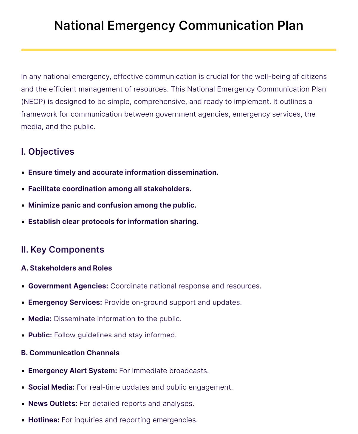 National Emergency Communication Plan: Examples, How to Create, Pdf