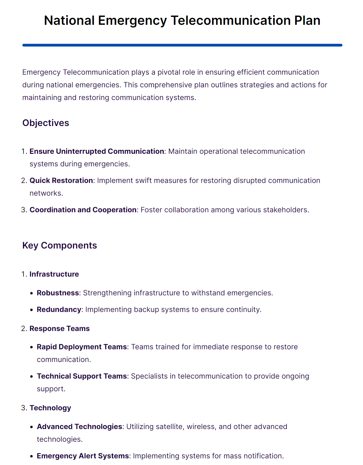 National Emergency Communication Plan: Examples, How to Create, Pdf