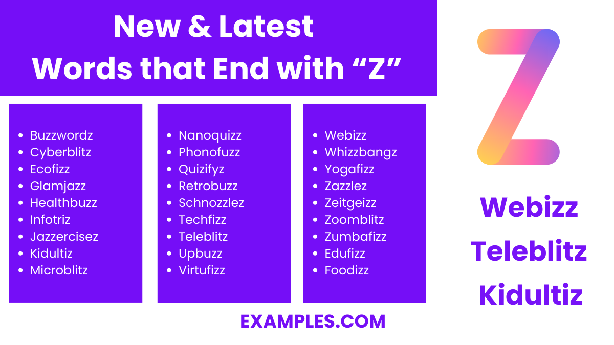 What Are Words Ending In Z At Boyd Ferguson Blog What Are Words Ending In Z At Boyd Ferguson Blog