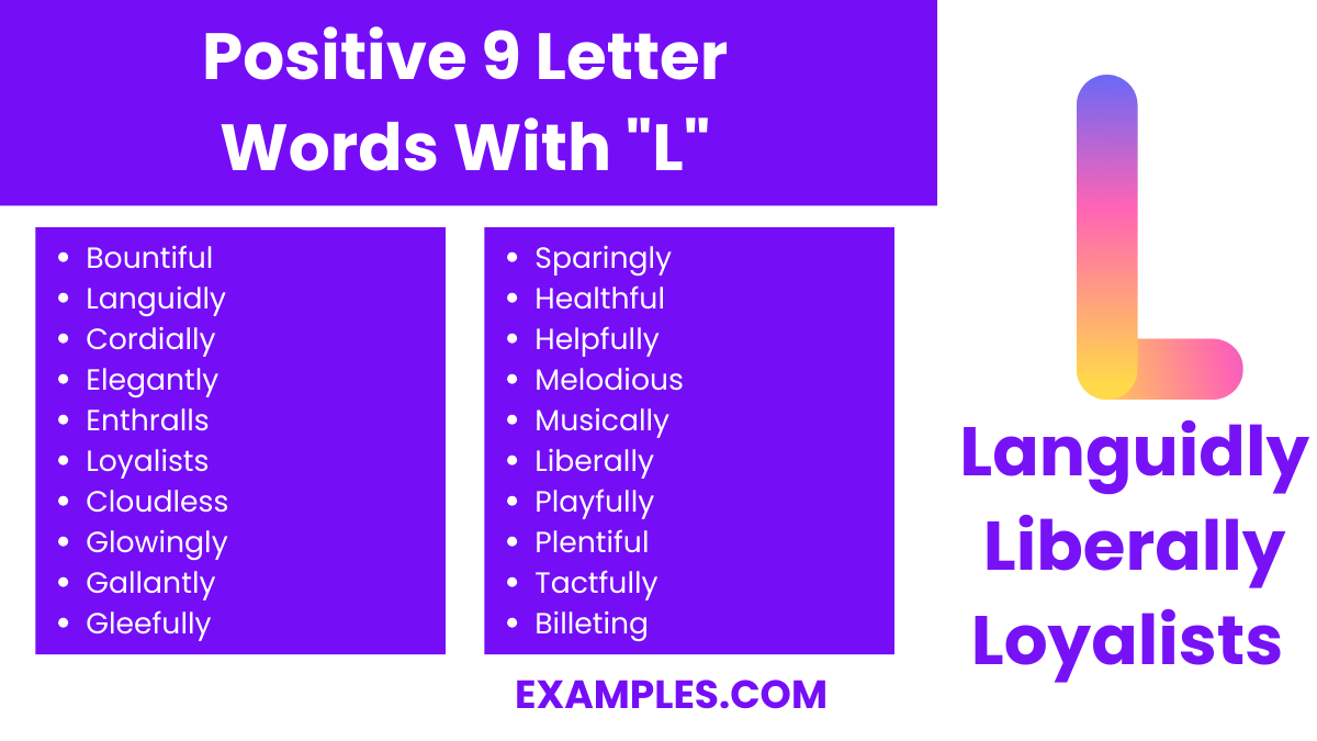 9 Letter words with l; Meaning, PDF