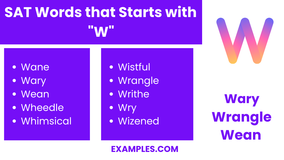 Words that Start with W - 450+ List, Meaning, PDF