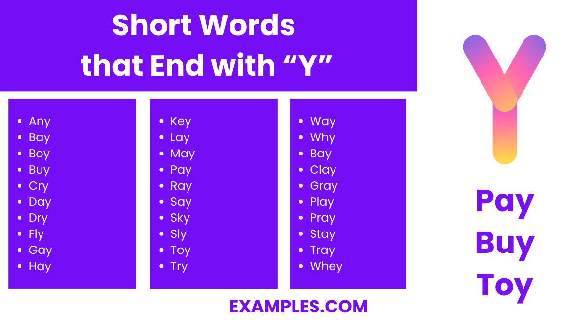 Words that End with Y - 150+ List, Meaning, PDF