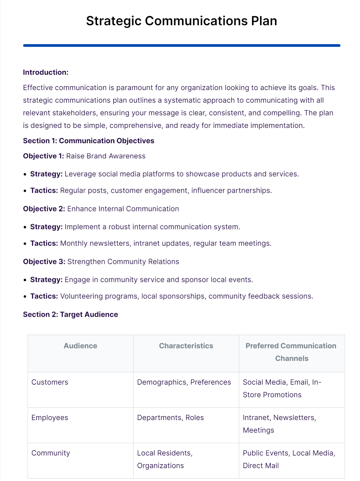 Strategic Communication Plan - 7+ Examples, How to Write