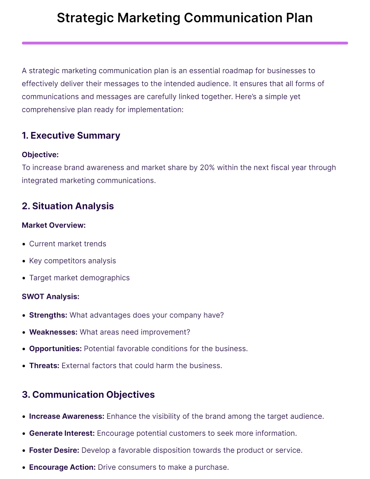Strategic Communication Plan - 7+ Examples, How to Write