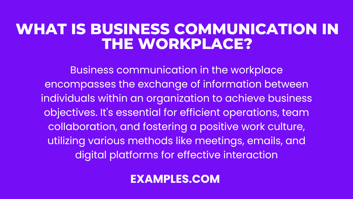 Business Communication in the Workplace: Examples, Pdf