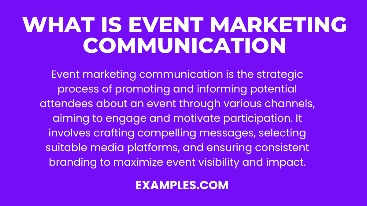 Event Marketing Communication Examples: Pdf