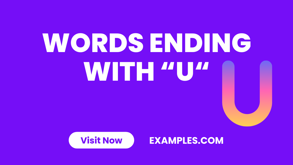 150 Words Ending With U List Meaning PDF 150 Words Ending With U List Meaning PDF