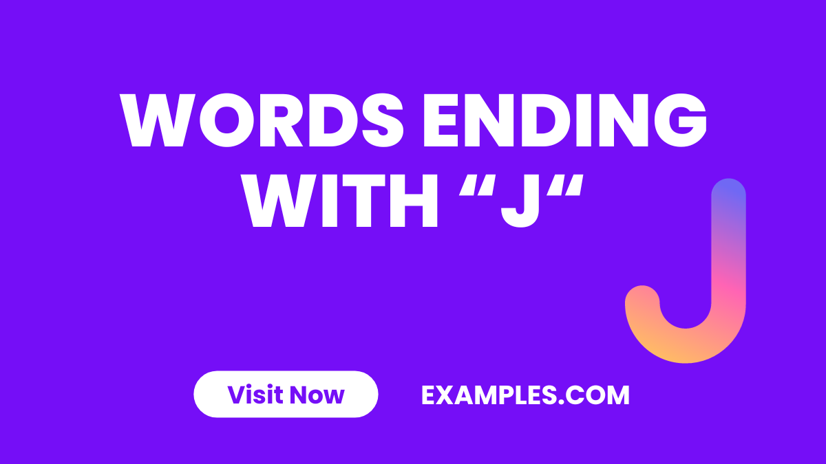 Words That End With J 150 List Meaning PDF Words That End With J 150 List Meaning PDF