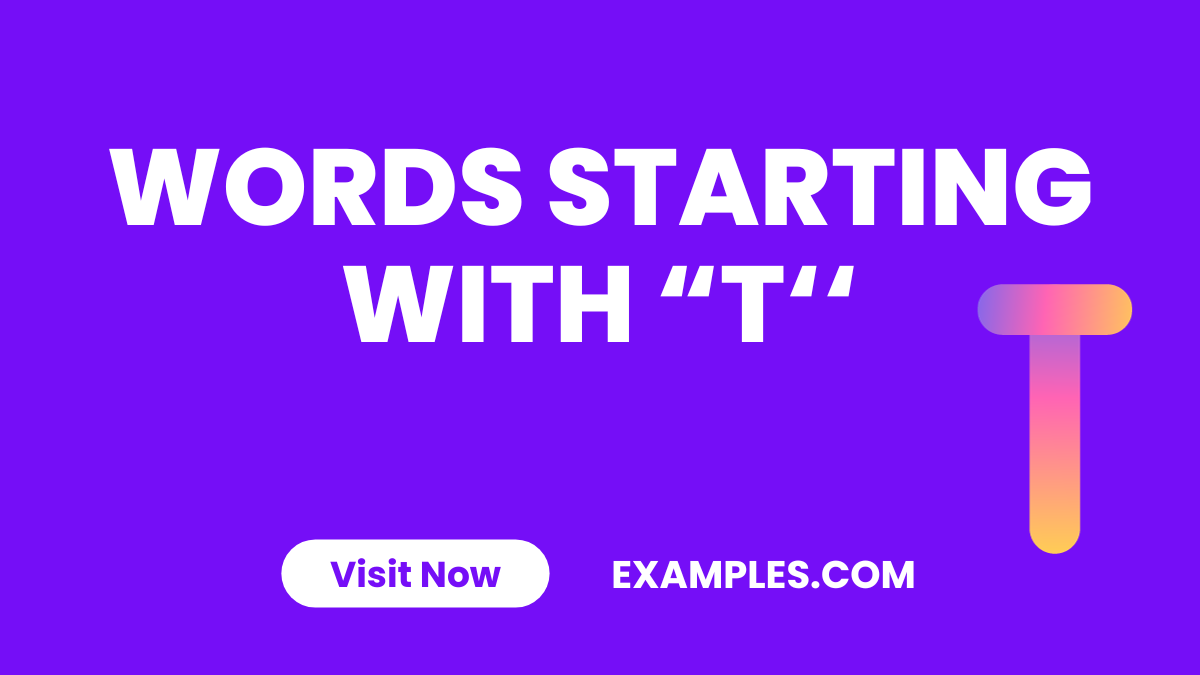 Words That Start With T 450 List Meaning PDF