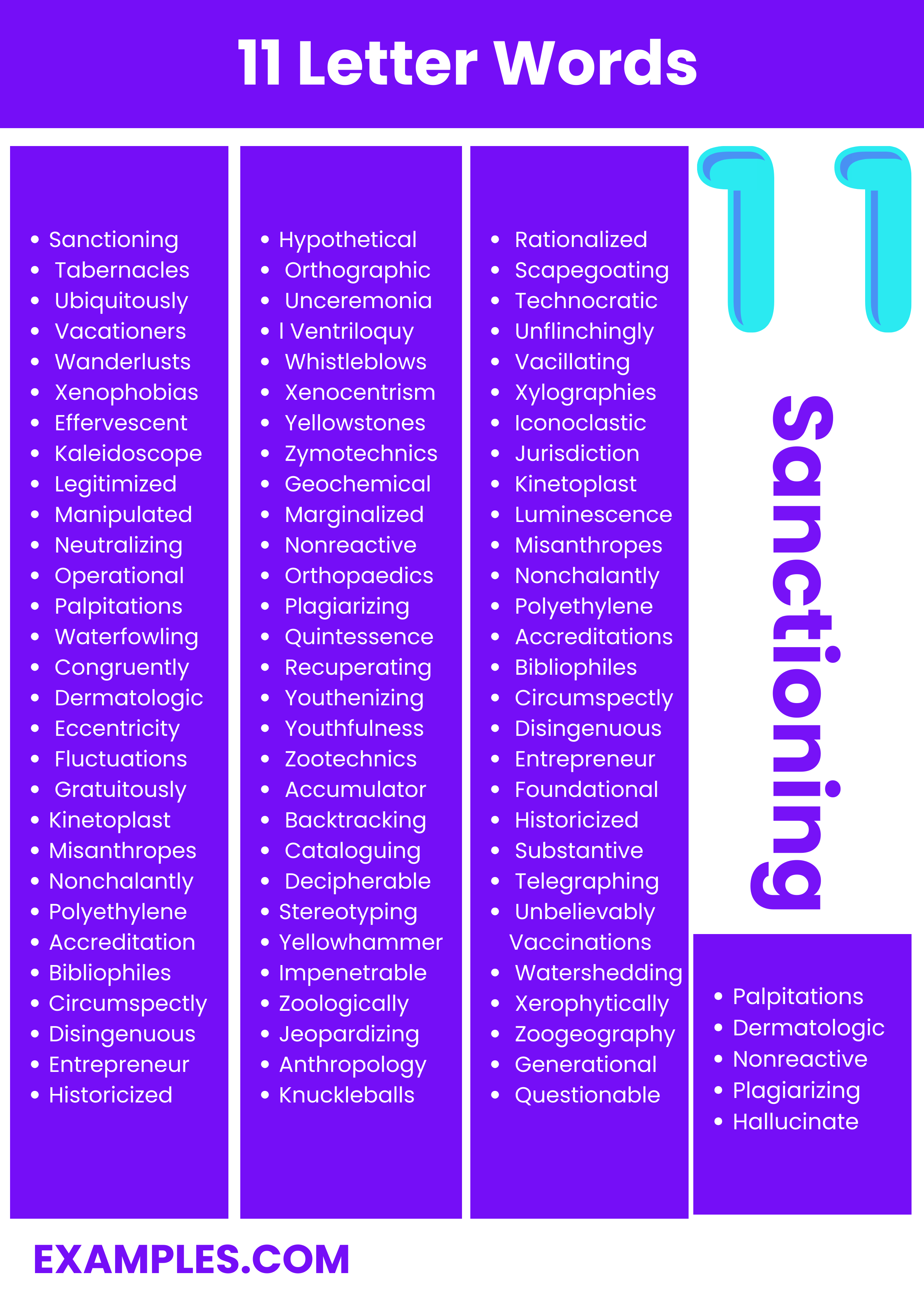 450+ 11 Letter Words, Meaning ,PDF