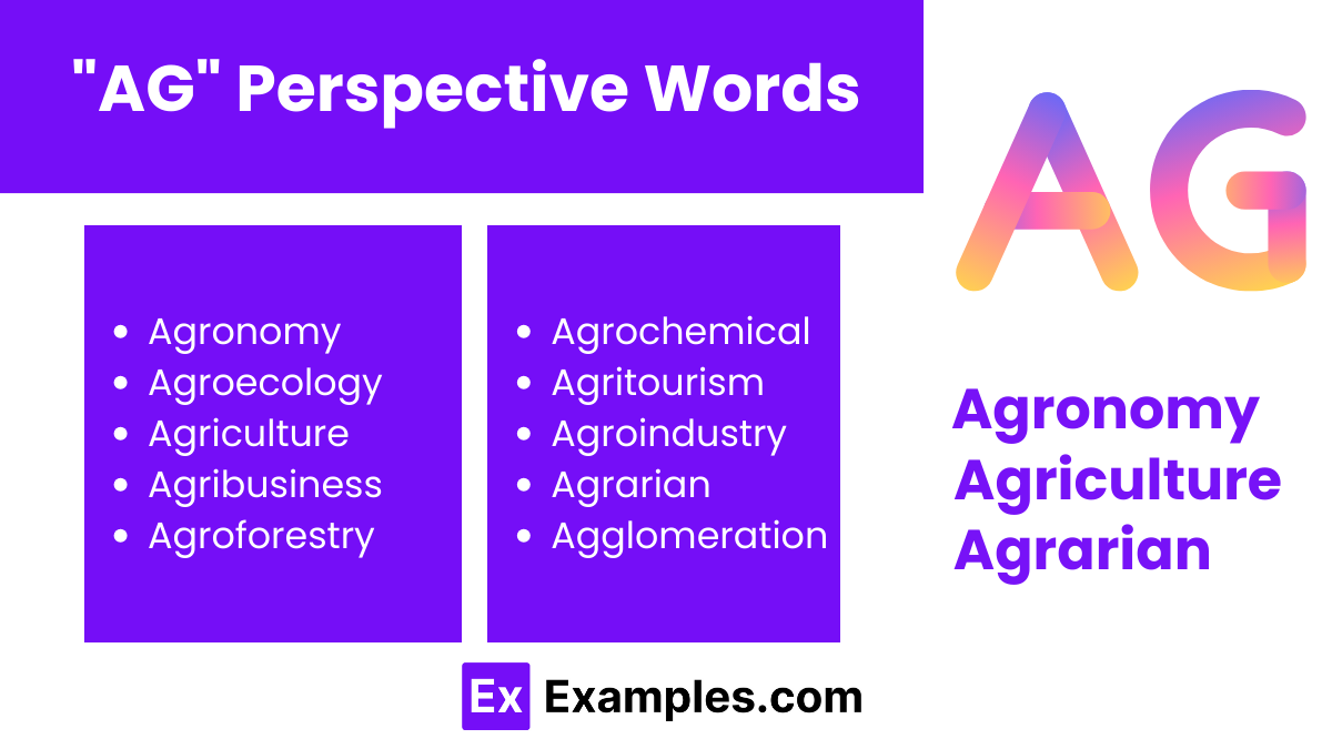 450+AG Words, Meaning, PDF