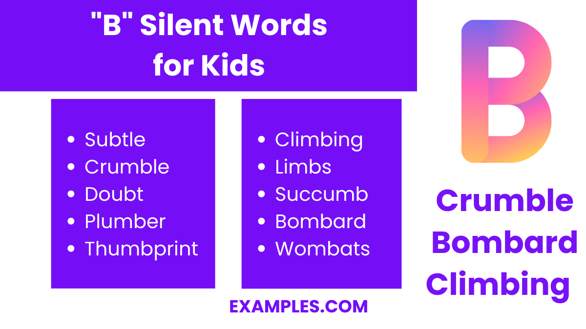 450+ B Silent Words: Meaning , PDF