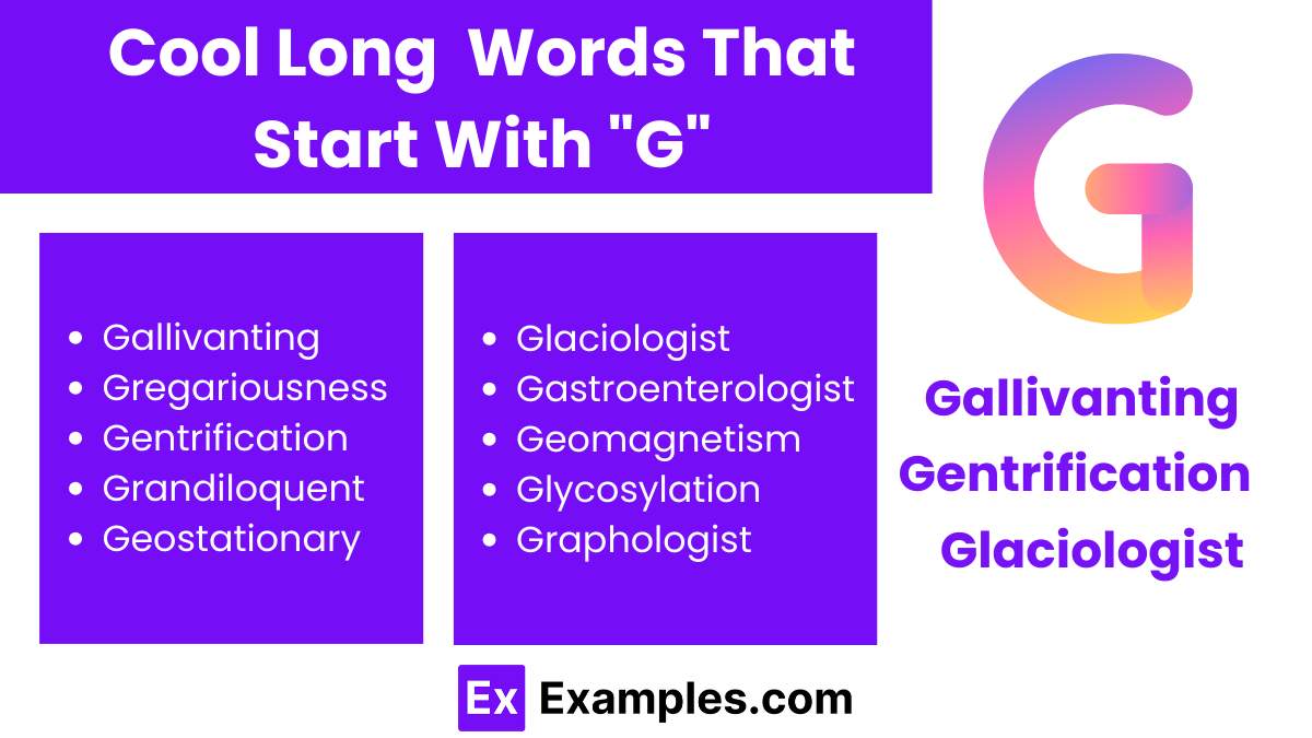 450+ G Short & Long Words, Meanings, PDF