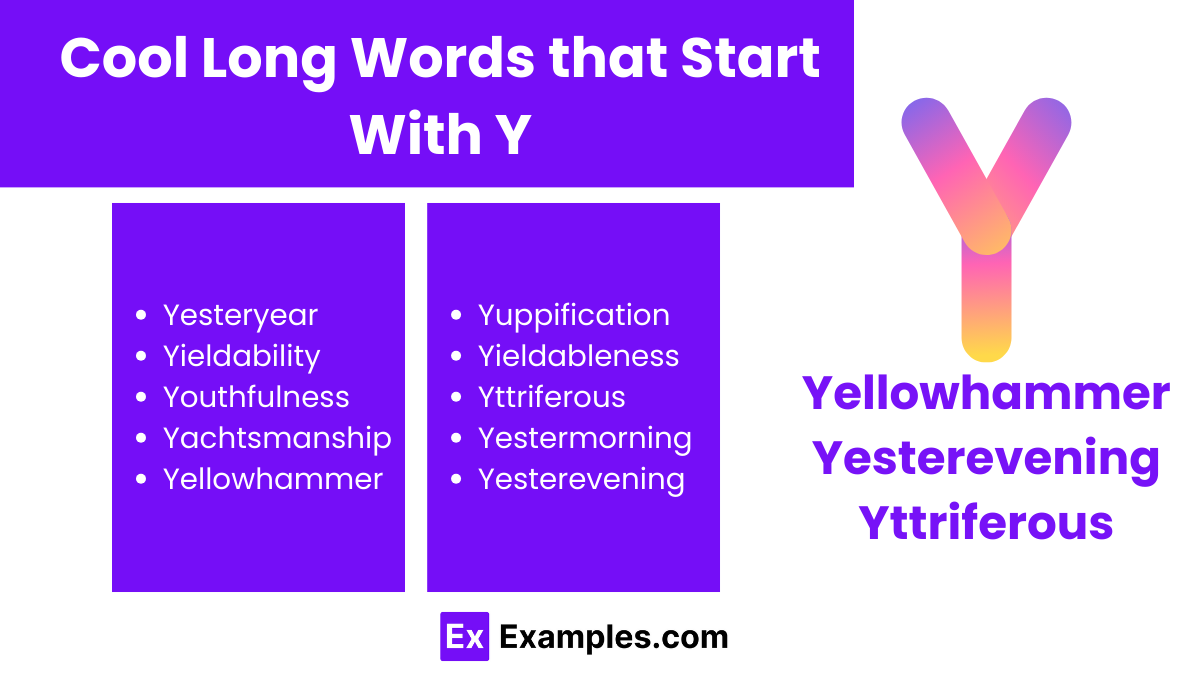 450+ Y Short & Long Words, Meaning, PDF