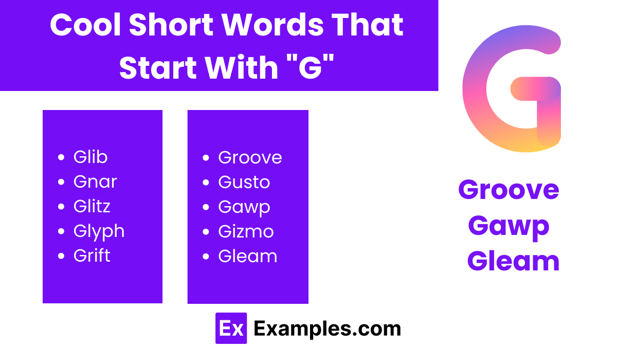 450+ G Short & Long Words, Meanings, PDF