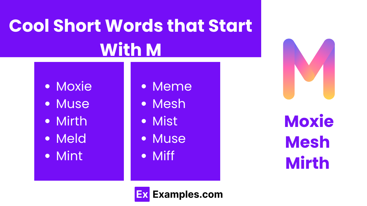 450+ M Short & Long Words, Meaning, PDF