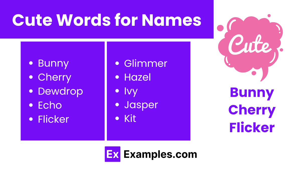 450+Cute Words, Meaning, PDF