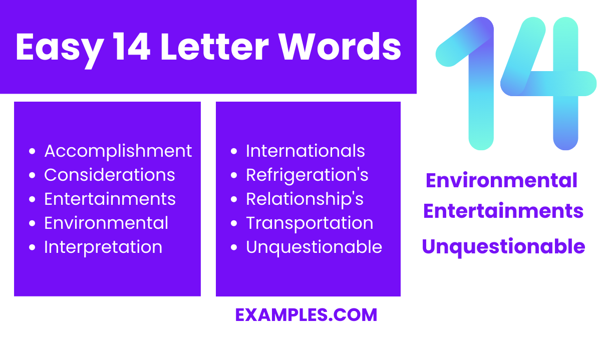 450+ 14 Letter Words, Meaning, PDF