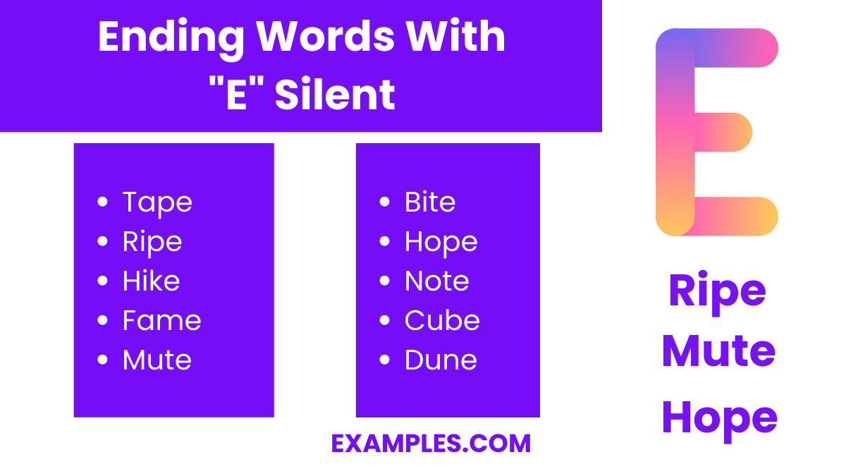 450+ E Silent Words: Meaning , PDF