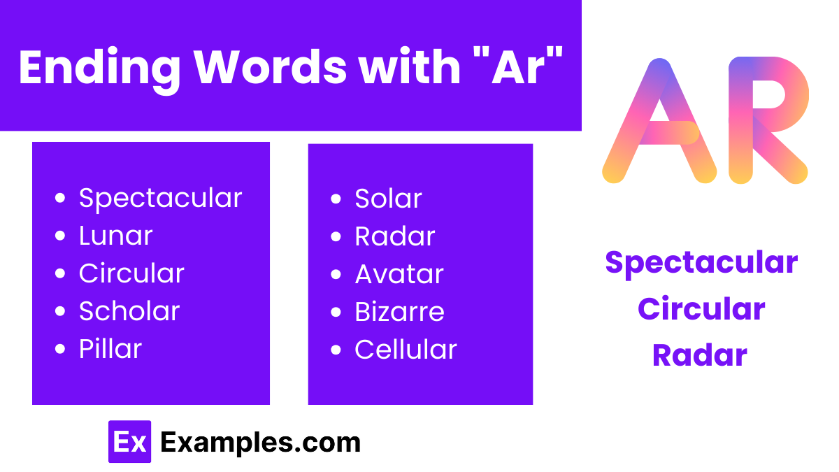 450+ AR Words, Meaning, PDF
